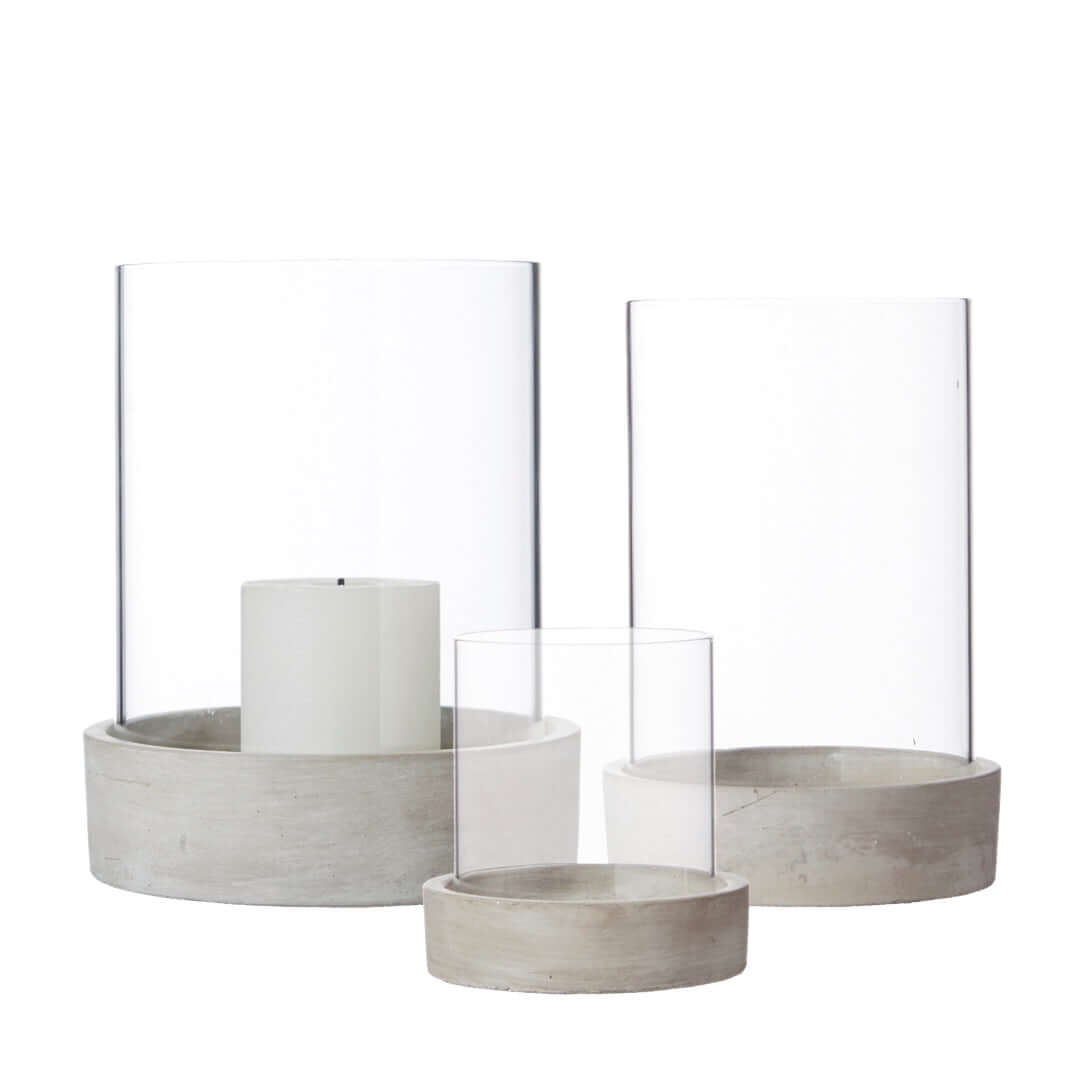 Wikholm Form Kerzenglas mit Betonfuss | 3 Grössen